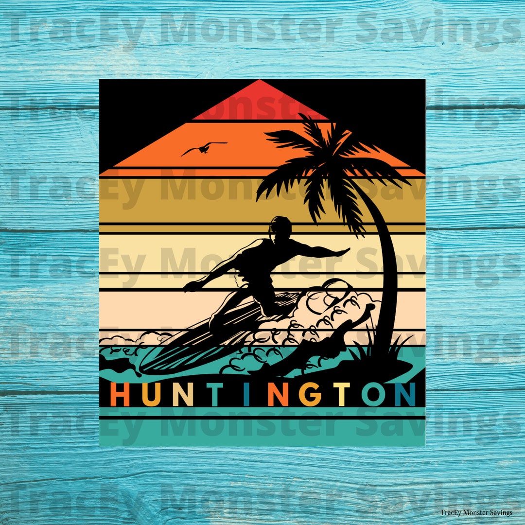 Huntington Beach California Vinyl Square 3" Matte Sticker | Pacific ...
