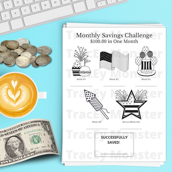 4th July Savings Tracker Calendars & Planners Paper & Party Supplies ...