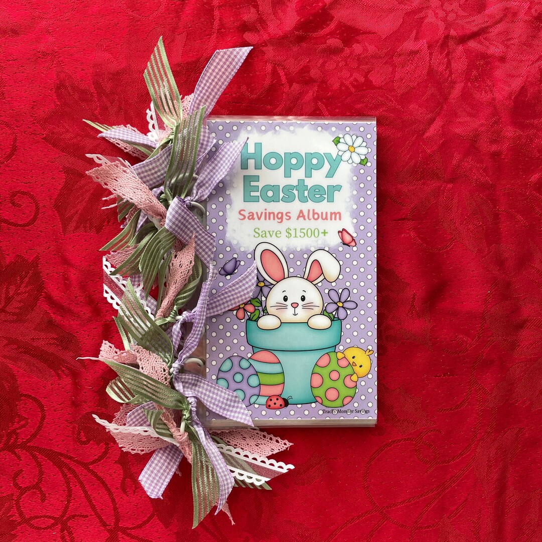 Hoppy Easter Savings Challenge Tracker Album Booklet Binder Album Ribbon | Free Shipping ...