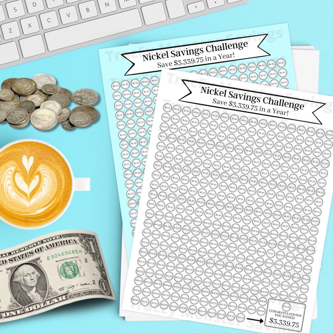 Nickel Savings Challenge | Nickel Challenge | Yearly Savings Challenge ...