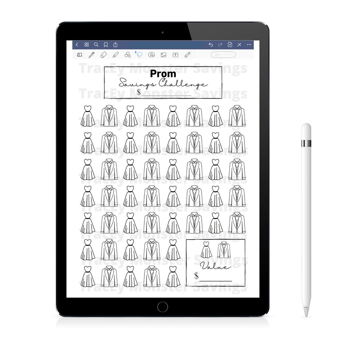 Prom Savings Challenge & Tracker High School Formal Dance | Etsy