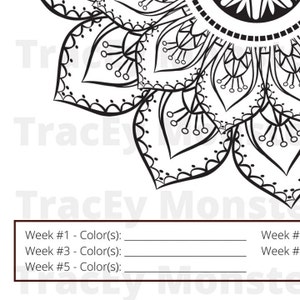 FLOWER #1 Mandala Color by Week Money Savings Challenge Tracker | Money ...