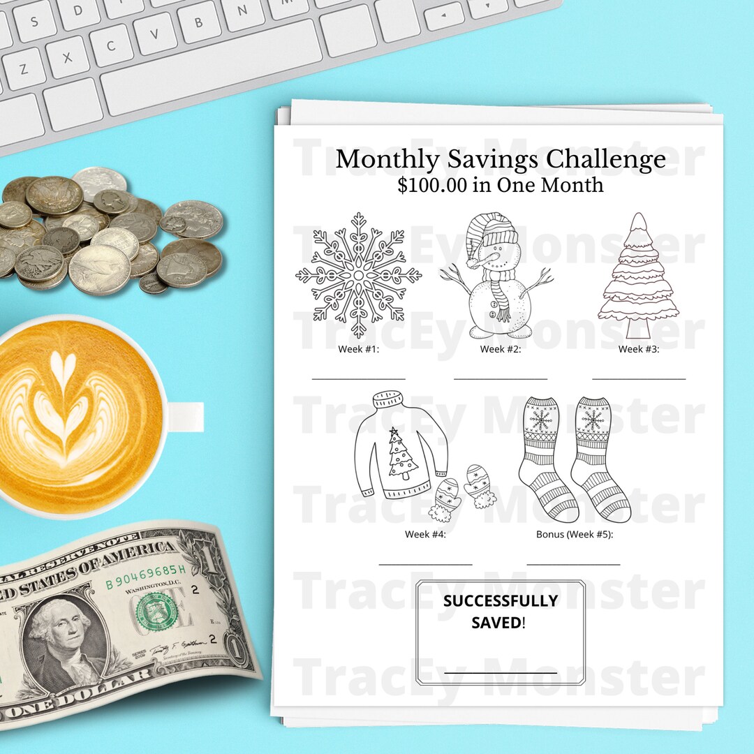 Winter Themed Money Savings Challenge | January Savings Challenge ...