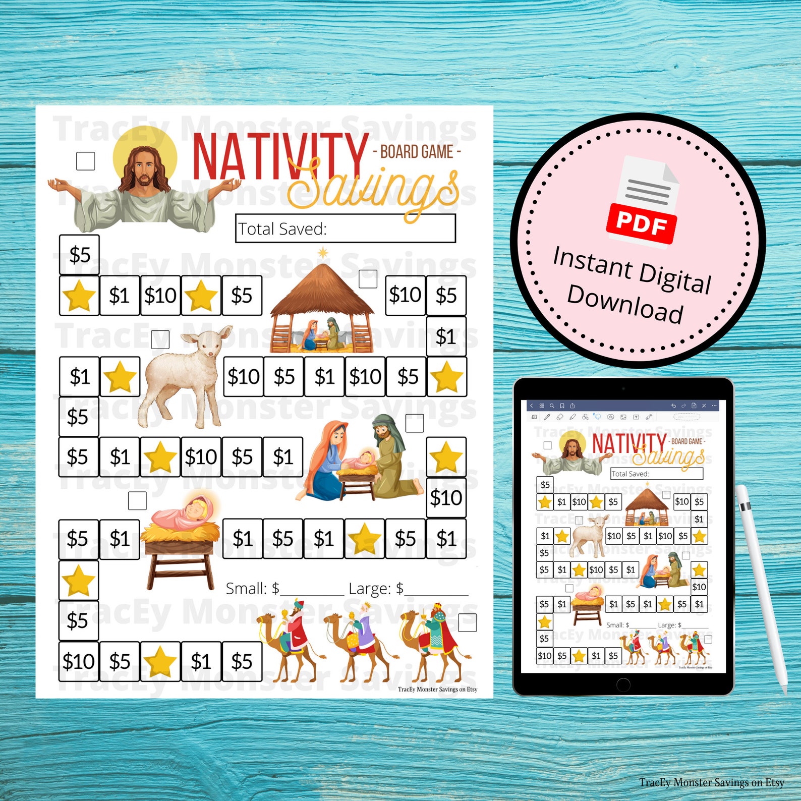Nativity Savings Challenge Board Game Jesus Birthday Savior Lamb of God ...