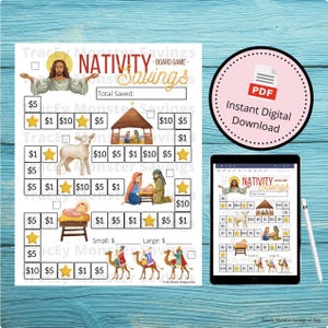 Nativity Savings Challenge Board Game | Jesus Birthday | Savior | Lamb ...