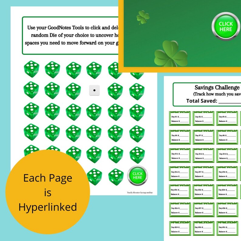 St. Patrick's Daily Savings Challenge Digital Board Game for Goodnotes ...