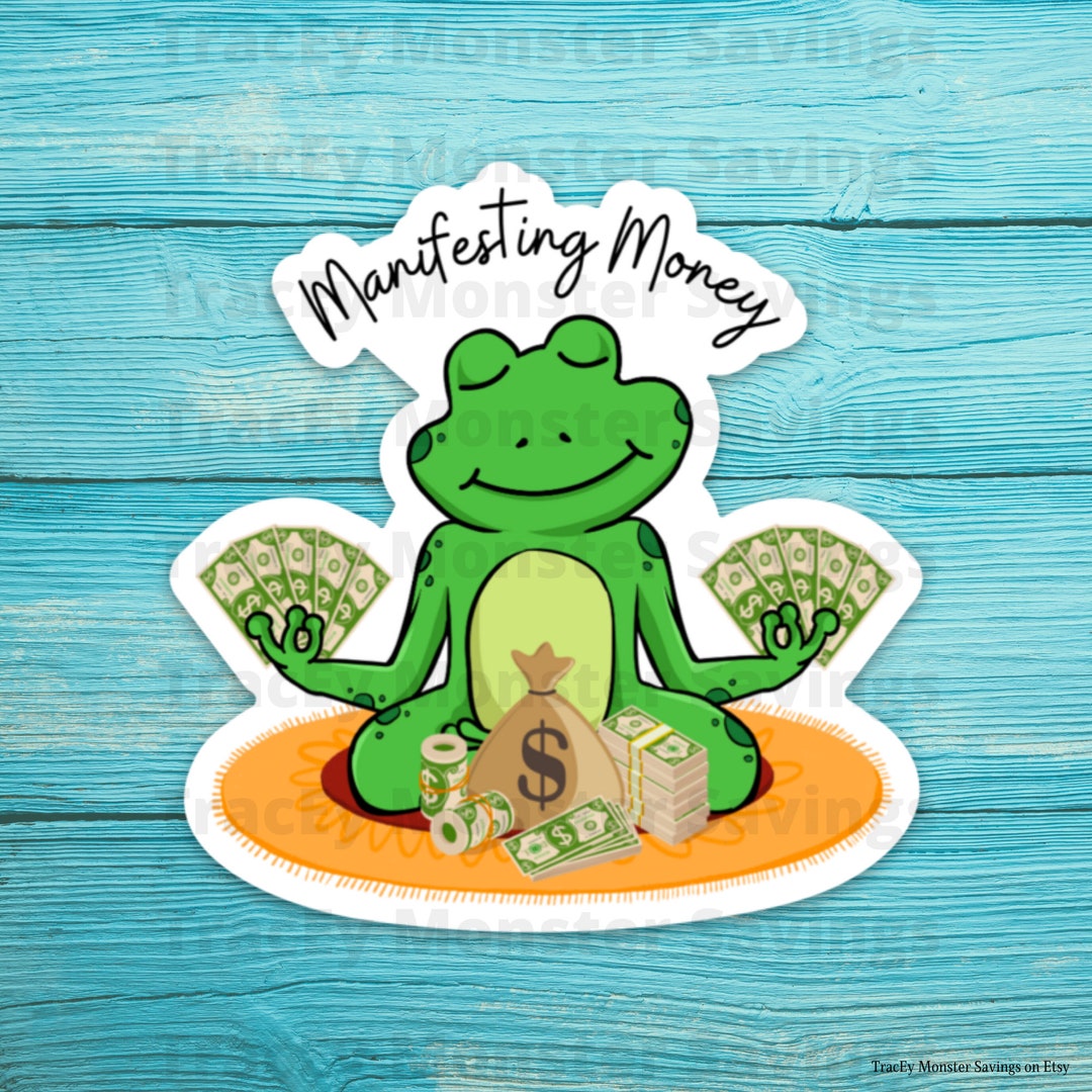 Manifesting Money Frog Vinyl Die Cut Sticker | Brand NEW | Peel & Stick ...