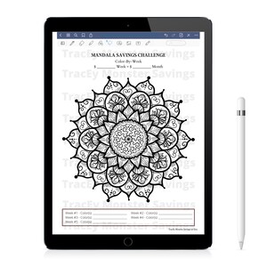 FLOWER #2 Mandala Color by Week Money Savings Challenge Tracker | Money ...