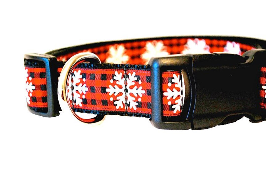 Plaid Dog Collar, Snowflake Dog Collar, Winter Dog Collar, Christmas ...