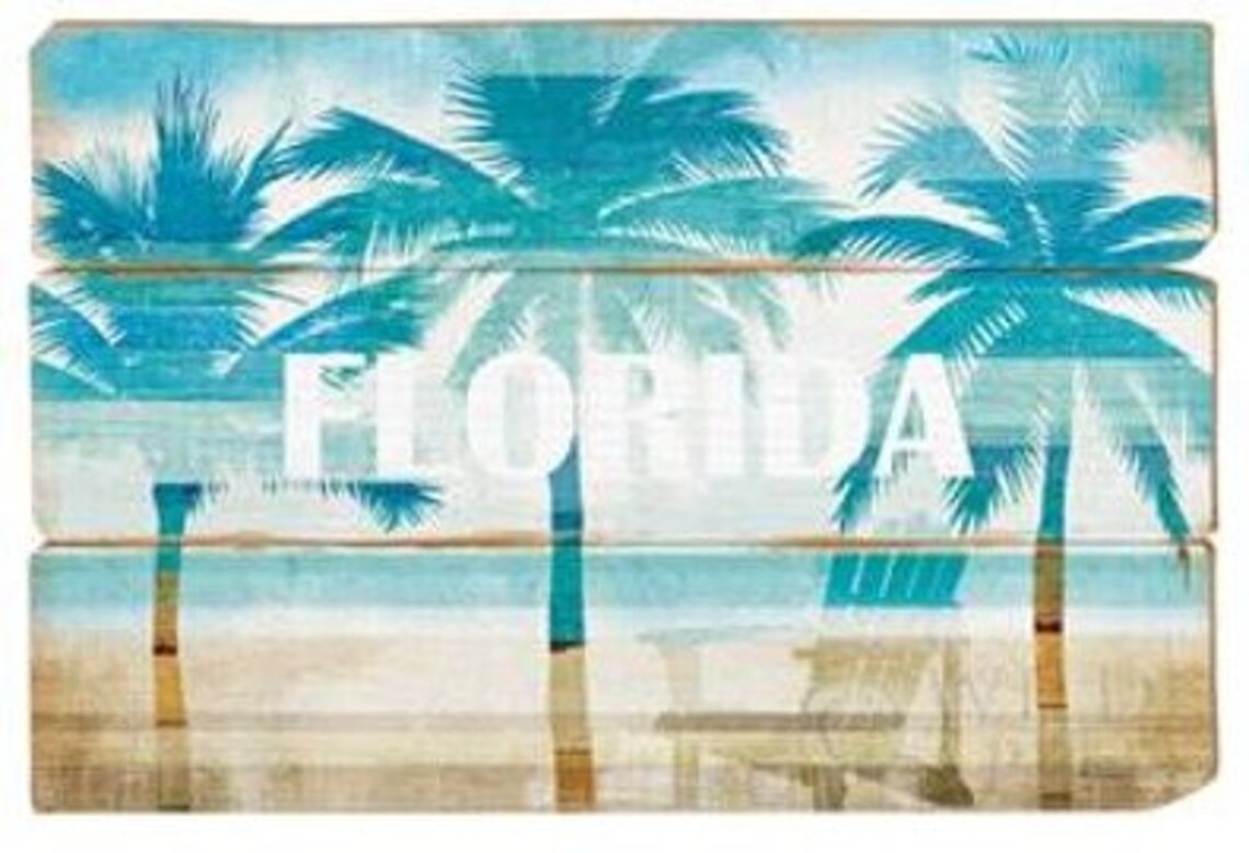 FLORIDA Wooden Slat Wall Sign 16"x24" - Etsy