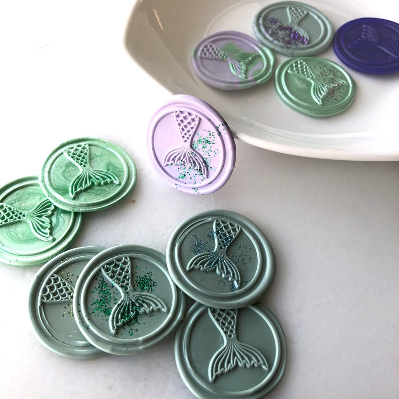 Mermaid Wax Seal / Adhesive Wax Seals / Invitation Seals / | Etsy