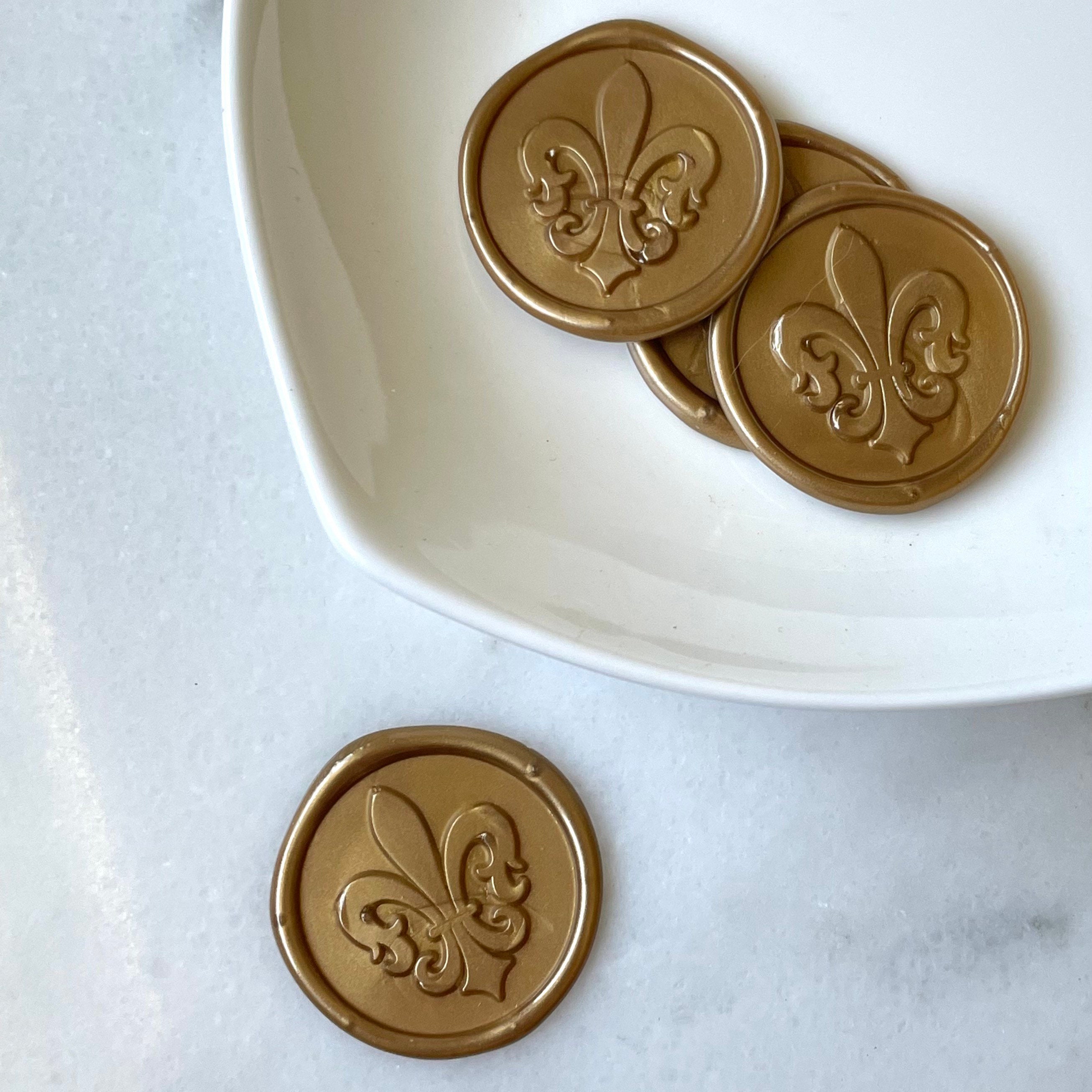 Fleur De Lis Wax Seal/ Adhesive Wax Seals / Iris Wax Seals / Wedding ...