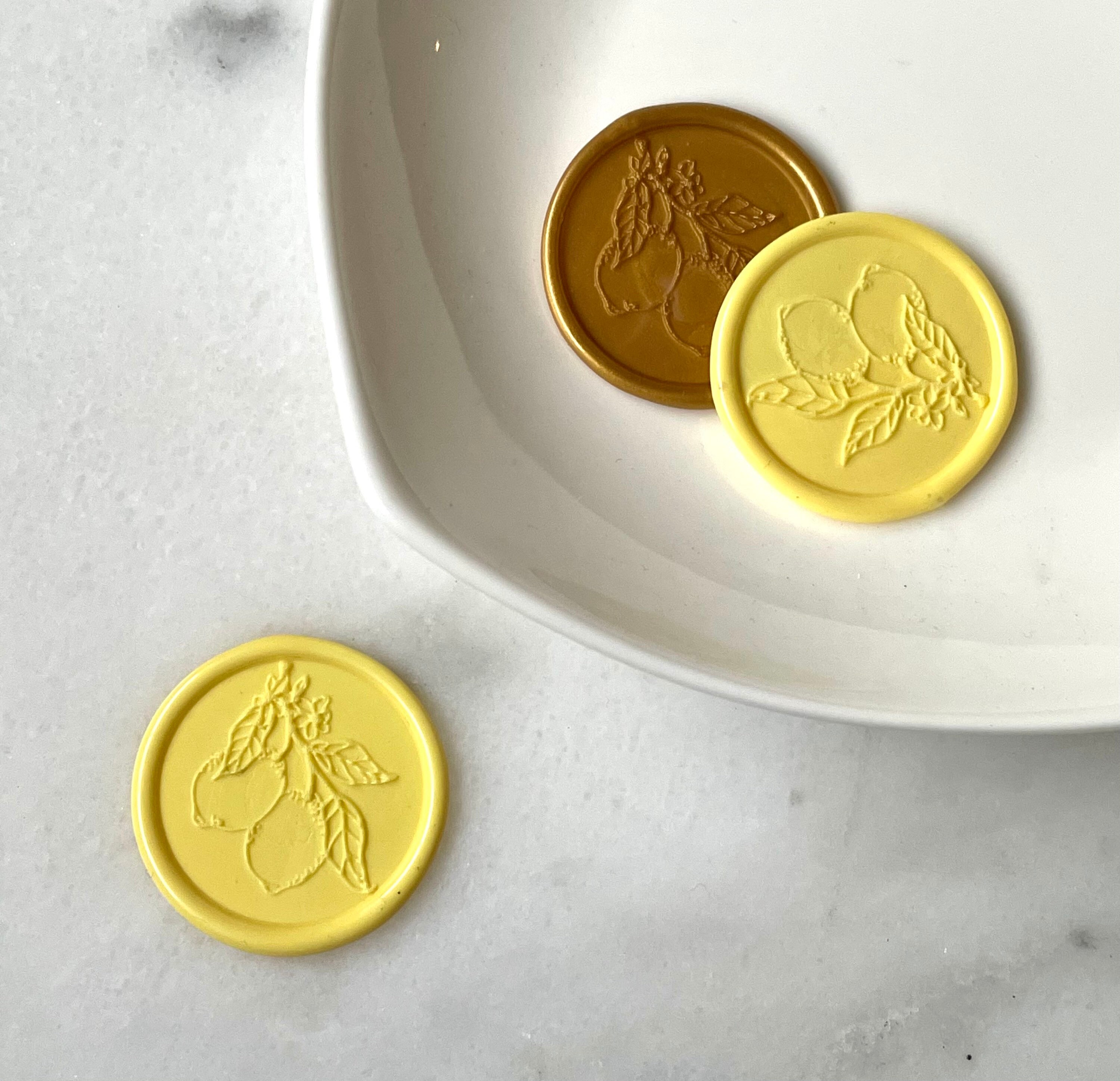 Lemon Wax Seal / Adhesive Wax Seals / Citrus Wax Seals / - Etsy