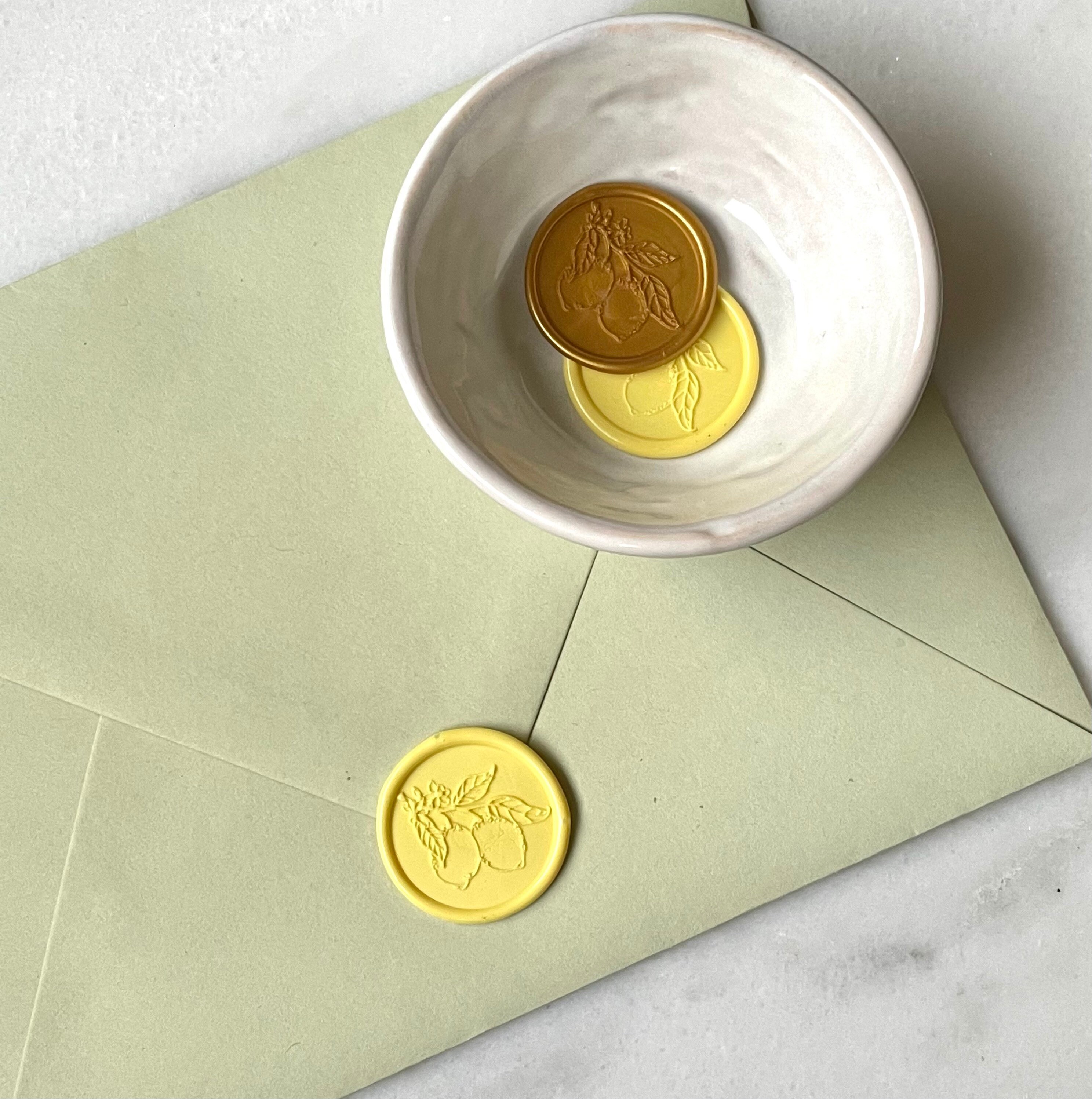Lemon Wax Seal / Adhesive Wax Seals / Citrus Wax Seals / - Etsy
