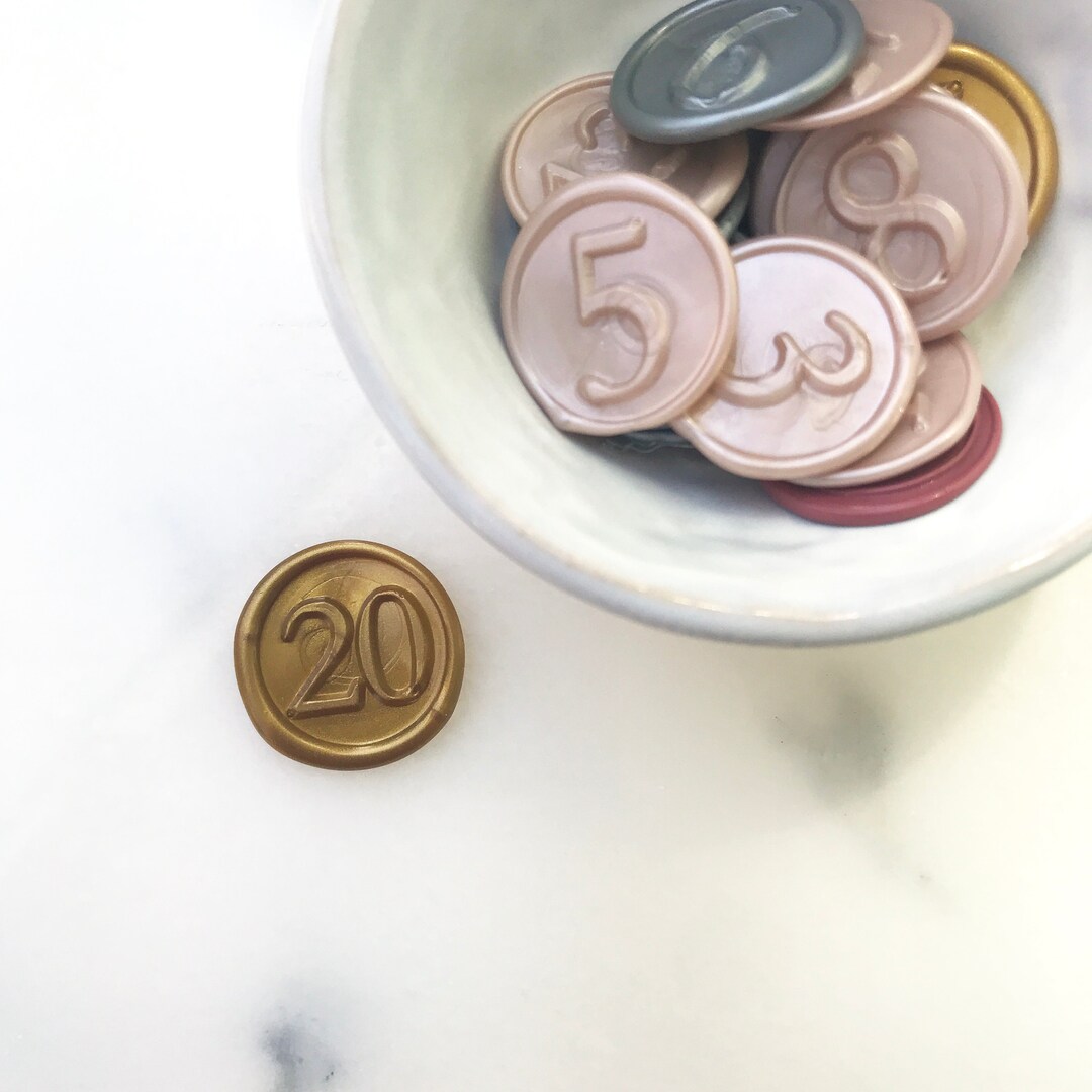 Number Wax Seals: Adhesive Wedding Invitation Seals - Etsy