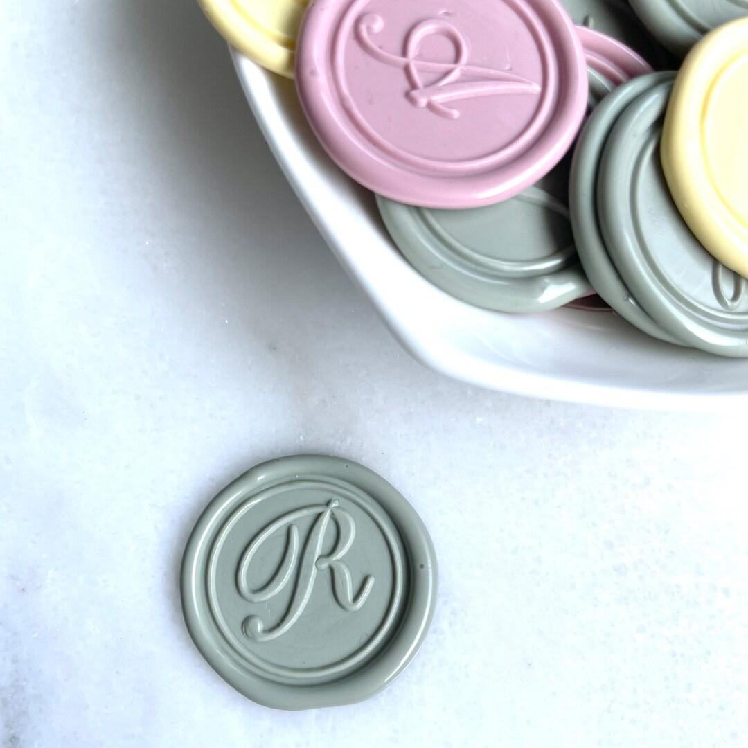 Script Initial Wax Seal / Adhesive Wax Seals / Letter Wax Seals ...