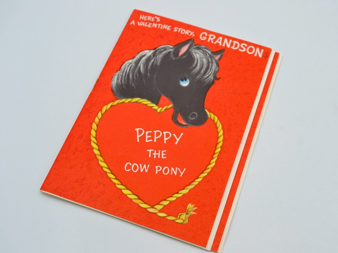 Vintage Valentines Day Card - Peppy the Cow Pony Booklet Story - Used ...