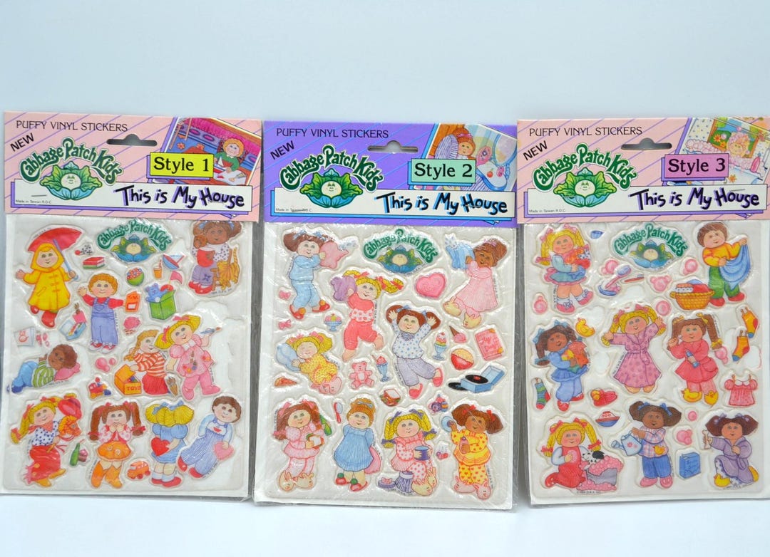 Vintage Puffy Cabbage Patch Kids Stickers - This is My House 1-6 or ...