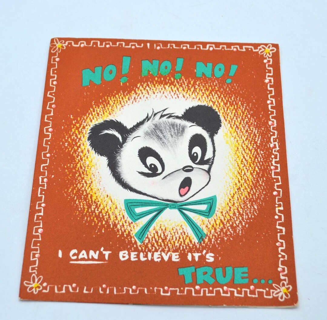 Vintage Birthday Card - Panda Bear Driving Pop Out Car Down the Road ...