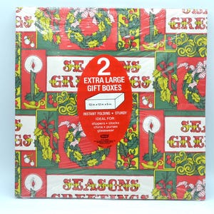 2 Vintage Cleo Christmas Gift Boxes Two Different 1970's Mod Designs ...