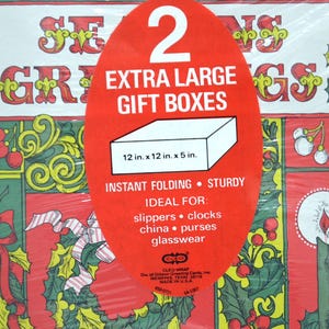 2 Vintage Cleo Christmas Gift Boxes Two Different 1970's Mod Designs ...