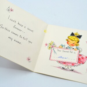 Vintage Secret Pal Card Little Masked Girl in Pink Dress Used - Etsy