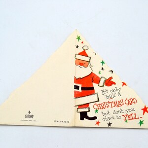 Vintage Christmas Card Triangular Santa Used Gibson - Etsy