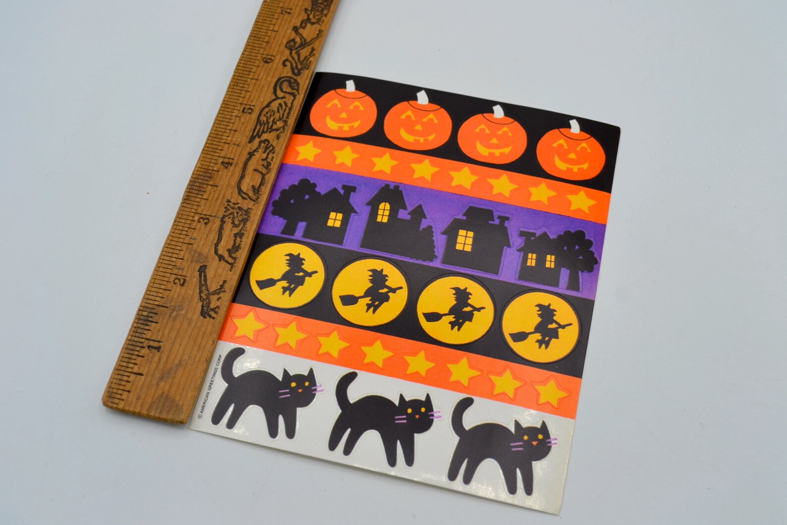 Vintage Halloween Stickers Haunted House Witch Black Cats - Etsy