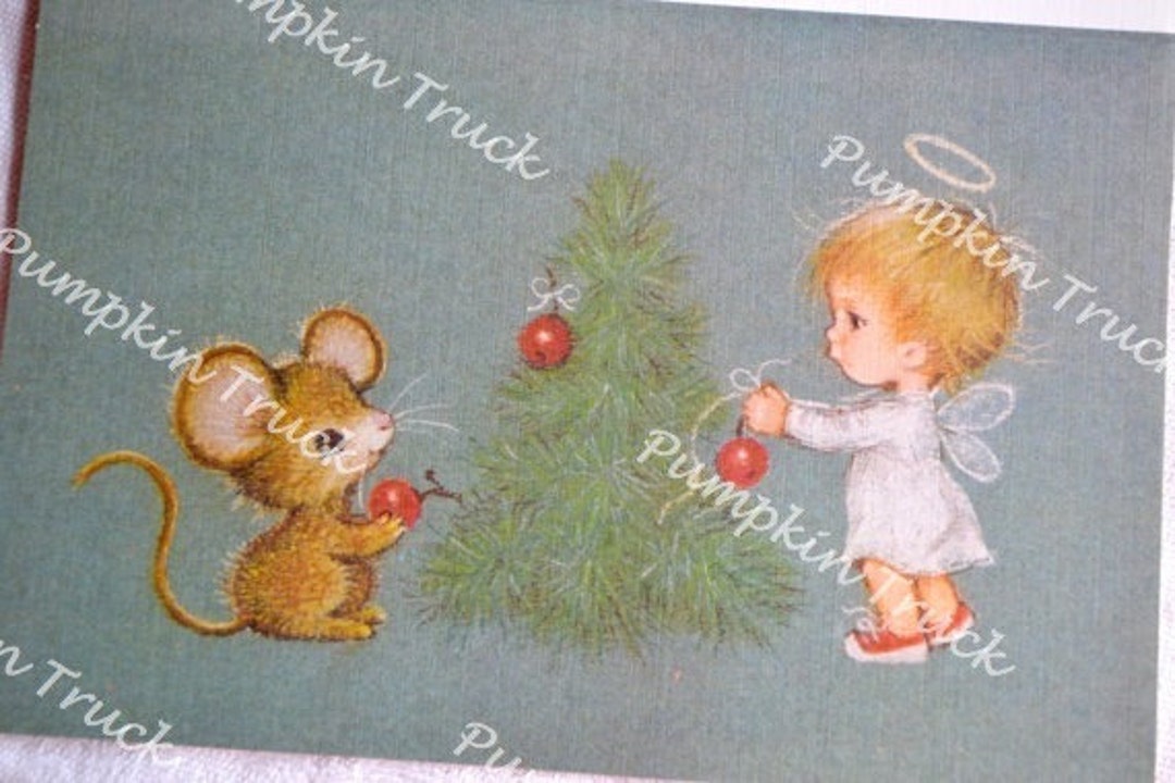 Vintage Christmas Card Hallmark Christmas Baby Angel and - Etsy