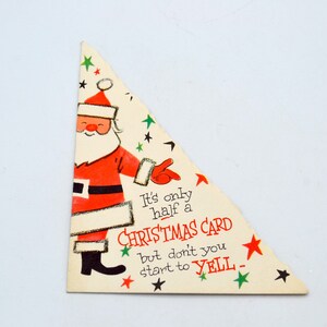 Vintage Christmas Card Triangular Santa Used Gibson - Etsy