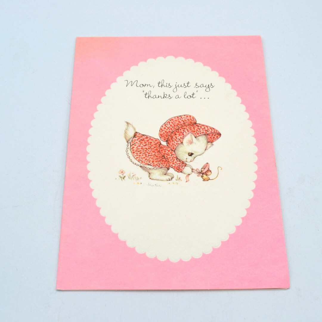 Vintage Mothers Day Card - Mother Cat and Baby Mouse - Used Hallmark ...
