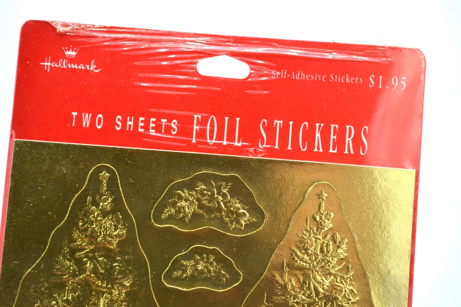 Vintage Hallmark Stickers Gold Embossed Christmas Trees - Etsy