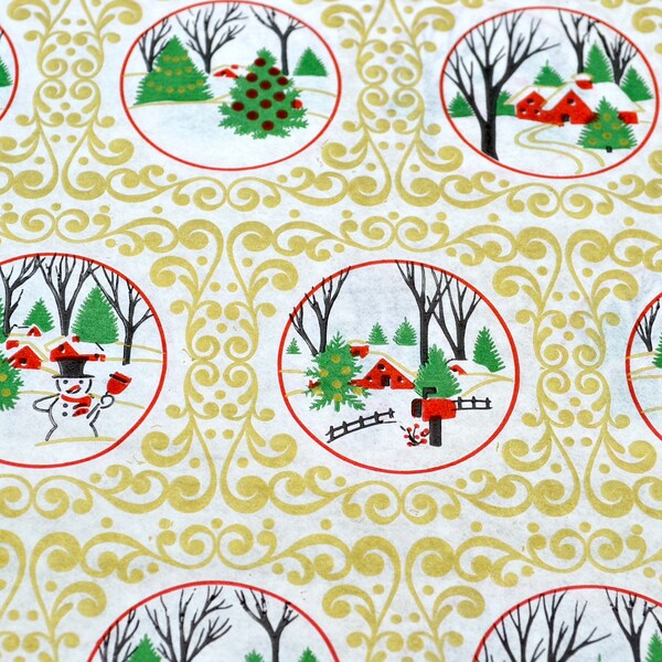 Winter Scene Wrapping Paper - Etsy