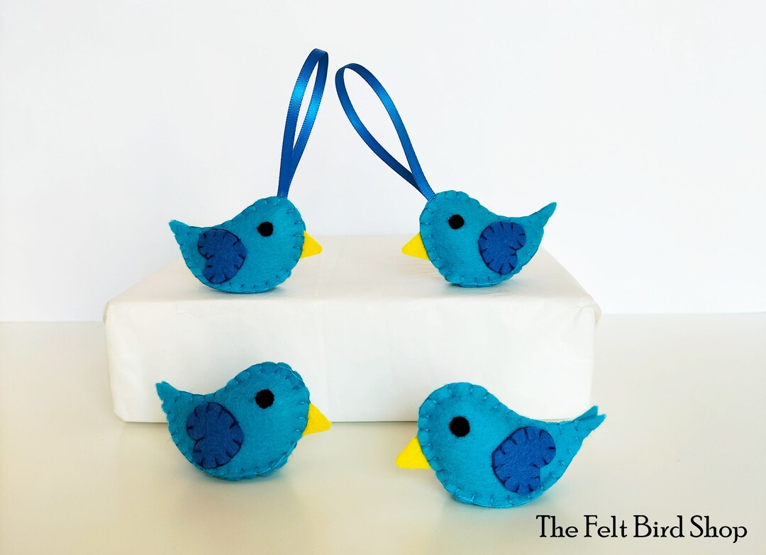 Uccellini blu della felicità Uccellini blu di feltro Mini uccellini di ...