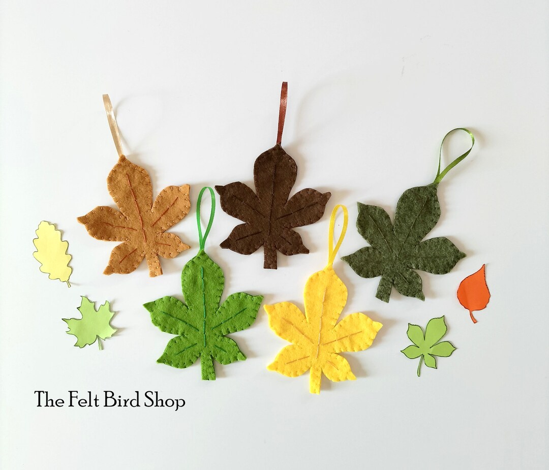 Chestnut Leaves - Autumn Felt Decor - Thanksgiving Day Ornament ...
