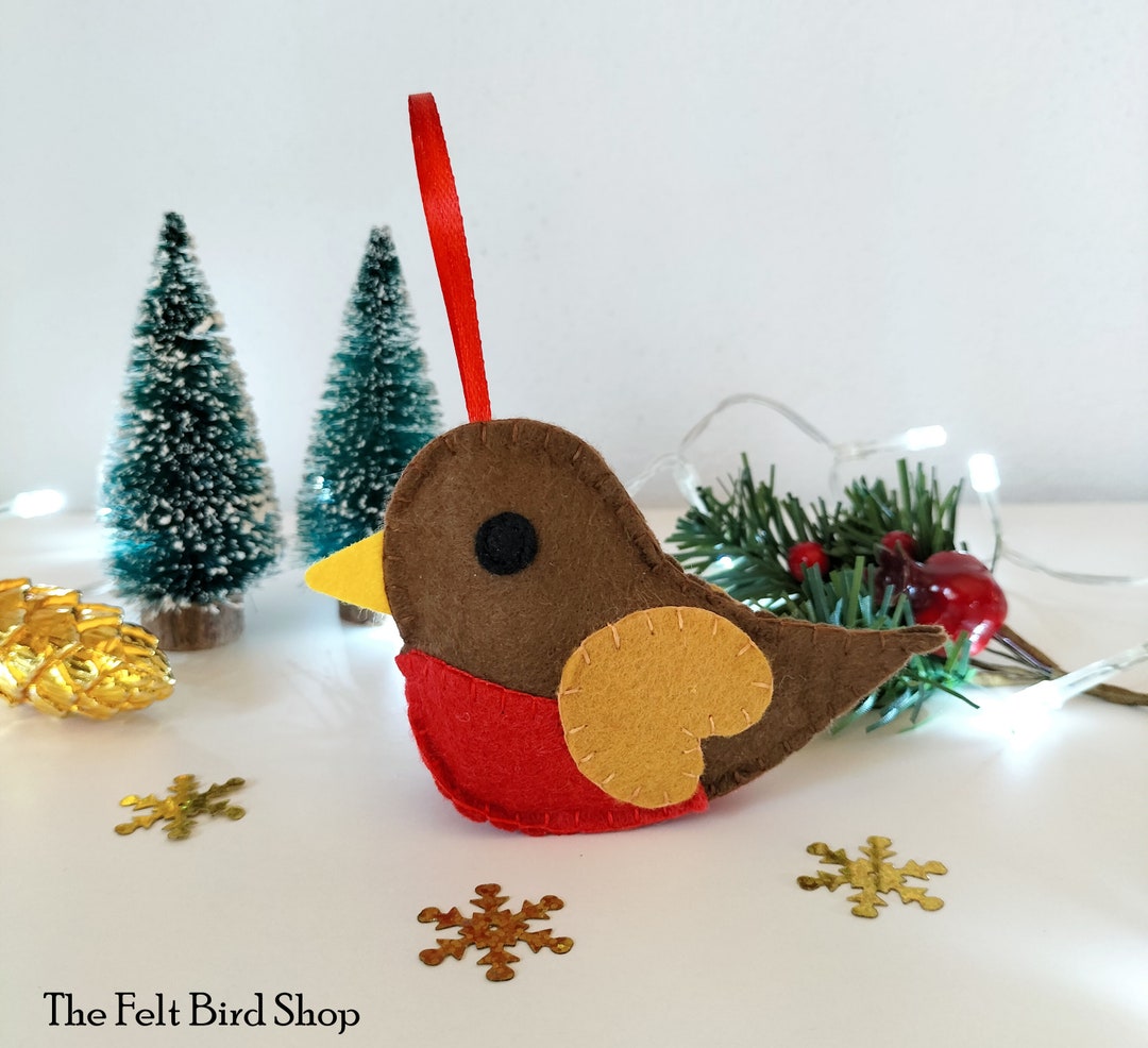 Felt Robin - Christmas Decor - Robin Ornament - Handmade Felt Robins ...