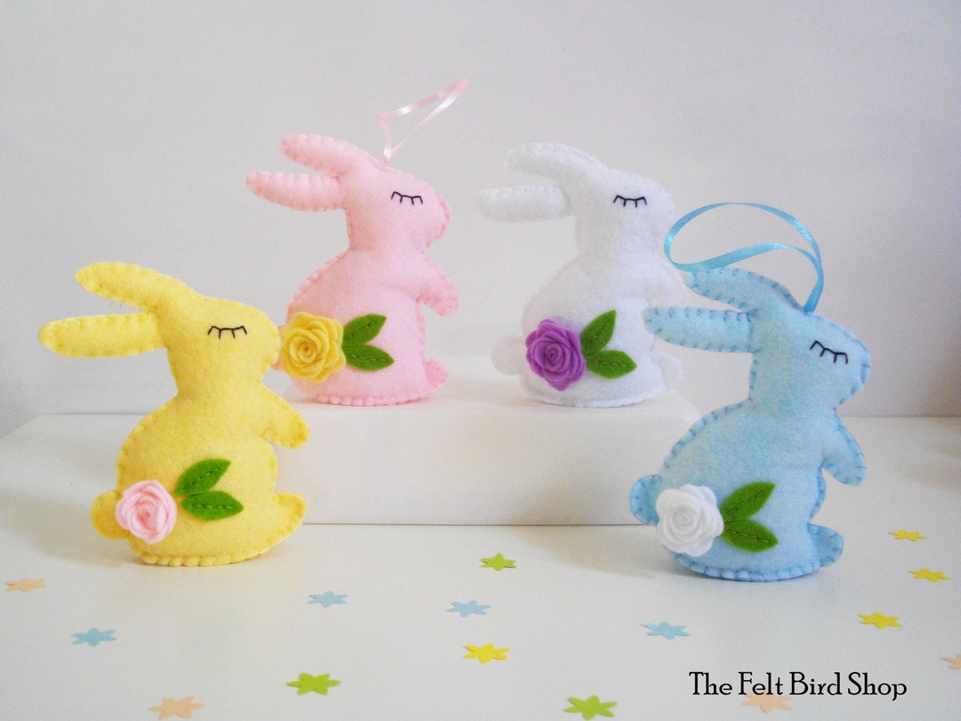 Easter Felt Bunny - Easter Felt Decor - Spring Bunnies Decor - Felt ...