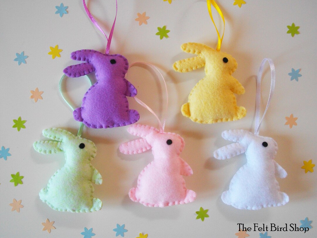 Easter Felt Bunnies - Easter Felt Rabbits - Spring Bunny Ornament ...