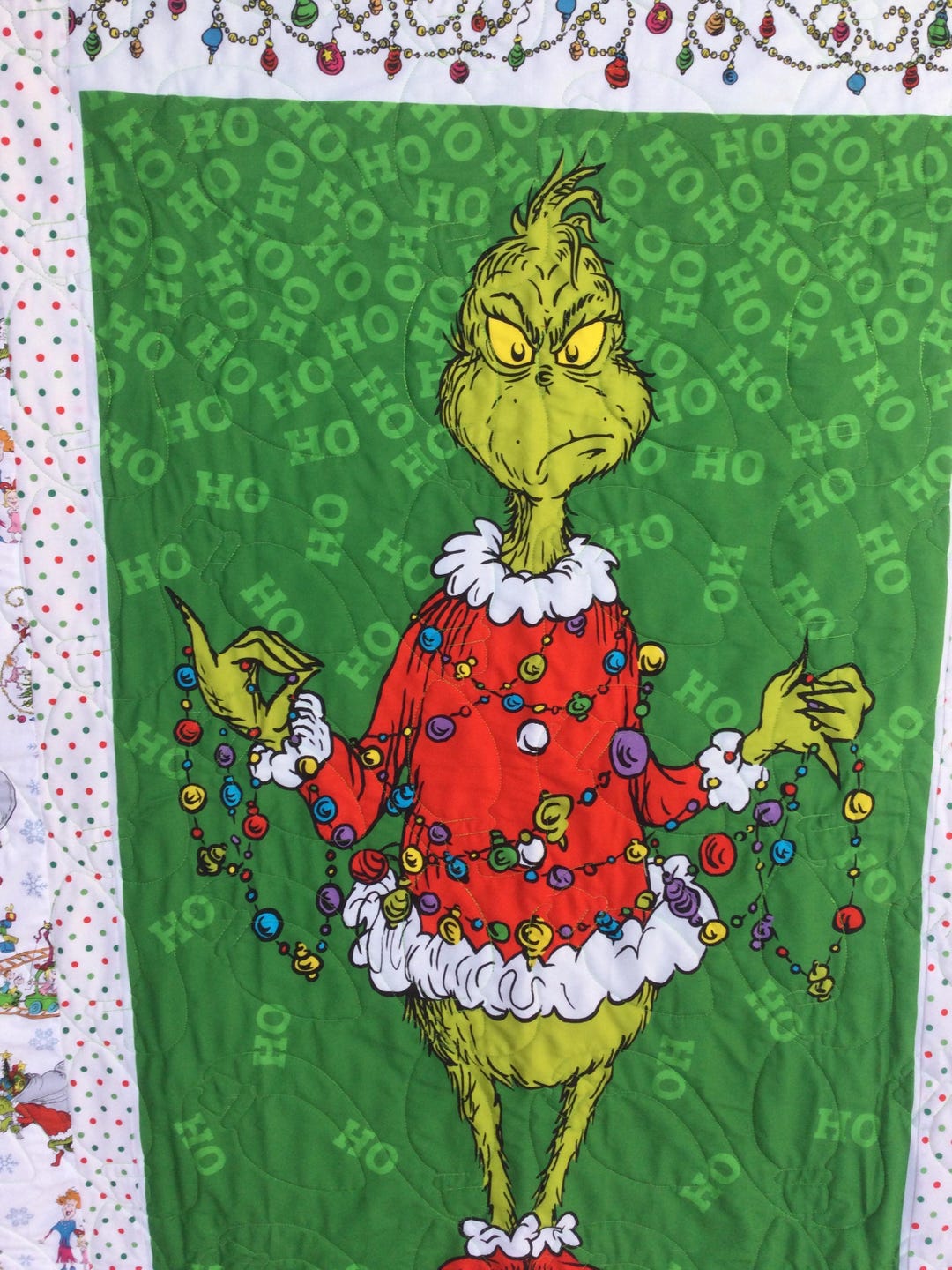 Grinch With Christmas Decorations Quilt - Etsy
