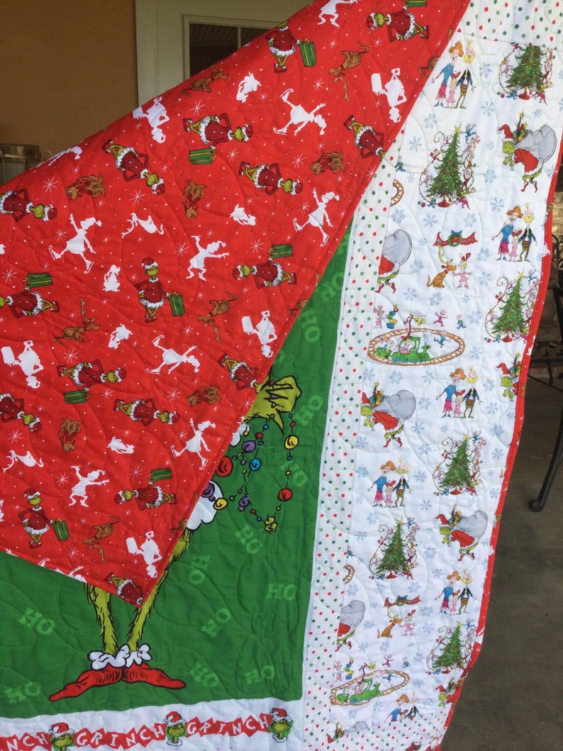 Grinch With Christmas Decorations Quilt - Etsy