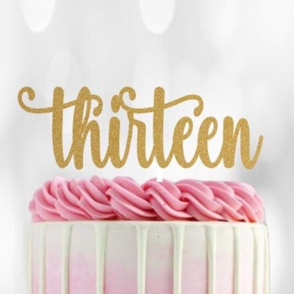 Silver Thirteen Cake Topper - Etsy