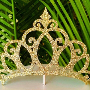 Princess Crown Cake Topper Gold Glitter Crown Cake Topper Princess Baby ...