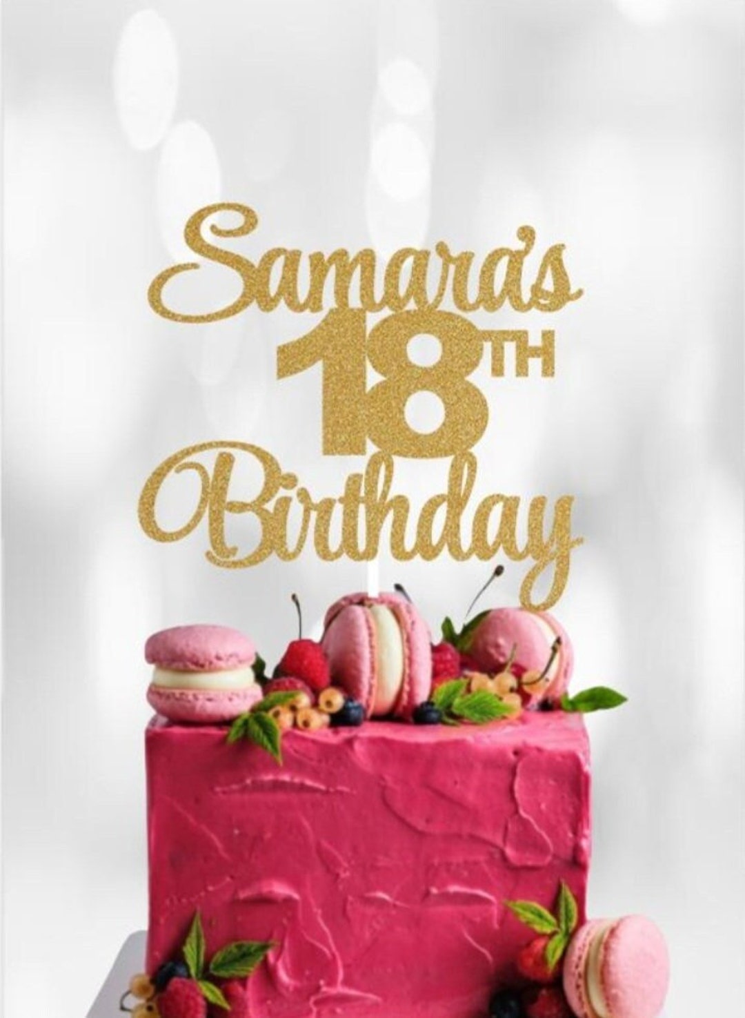 Happy 18th Birthday Cake Topper, Custom Happy 18th Birthday Topper ...