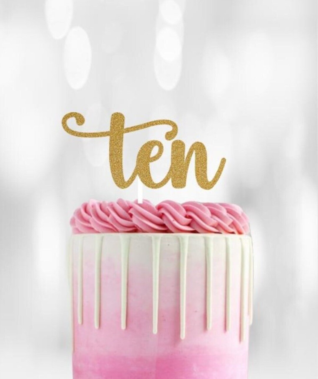 Ten Cake Topper Tenth Birthday Cake Topper 10 Birthday Decor 10 ...