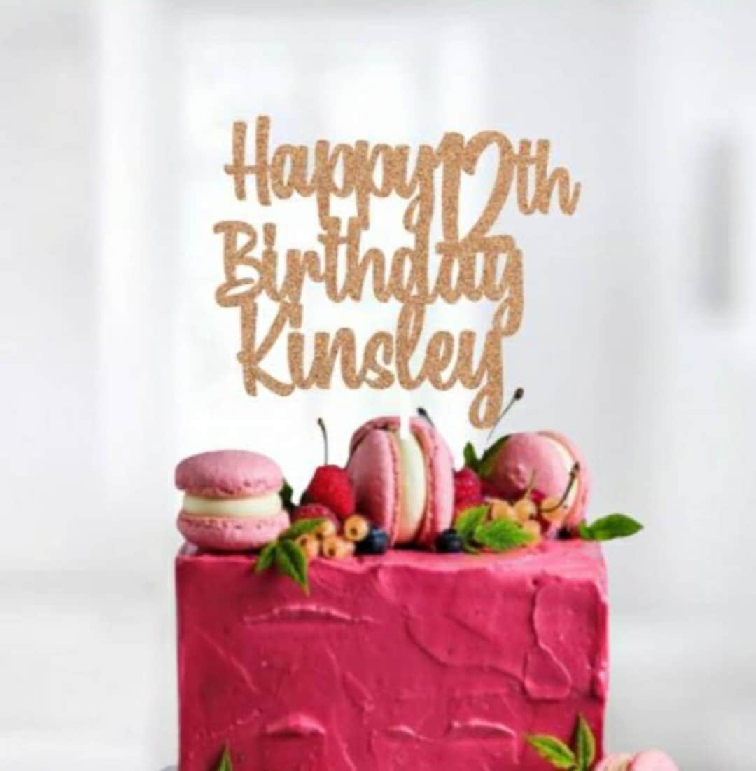 Happy 12th Birthday Cake Topper Custom Happy Birthday Topper Any Age ...