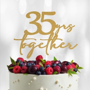 35 Years Together, 35th Anniversary Cake Topper, 35th Wedding ...