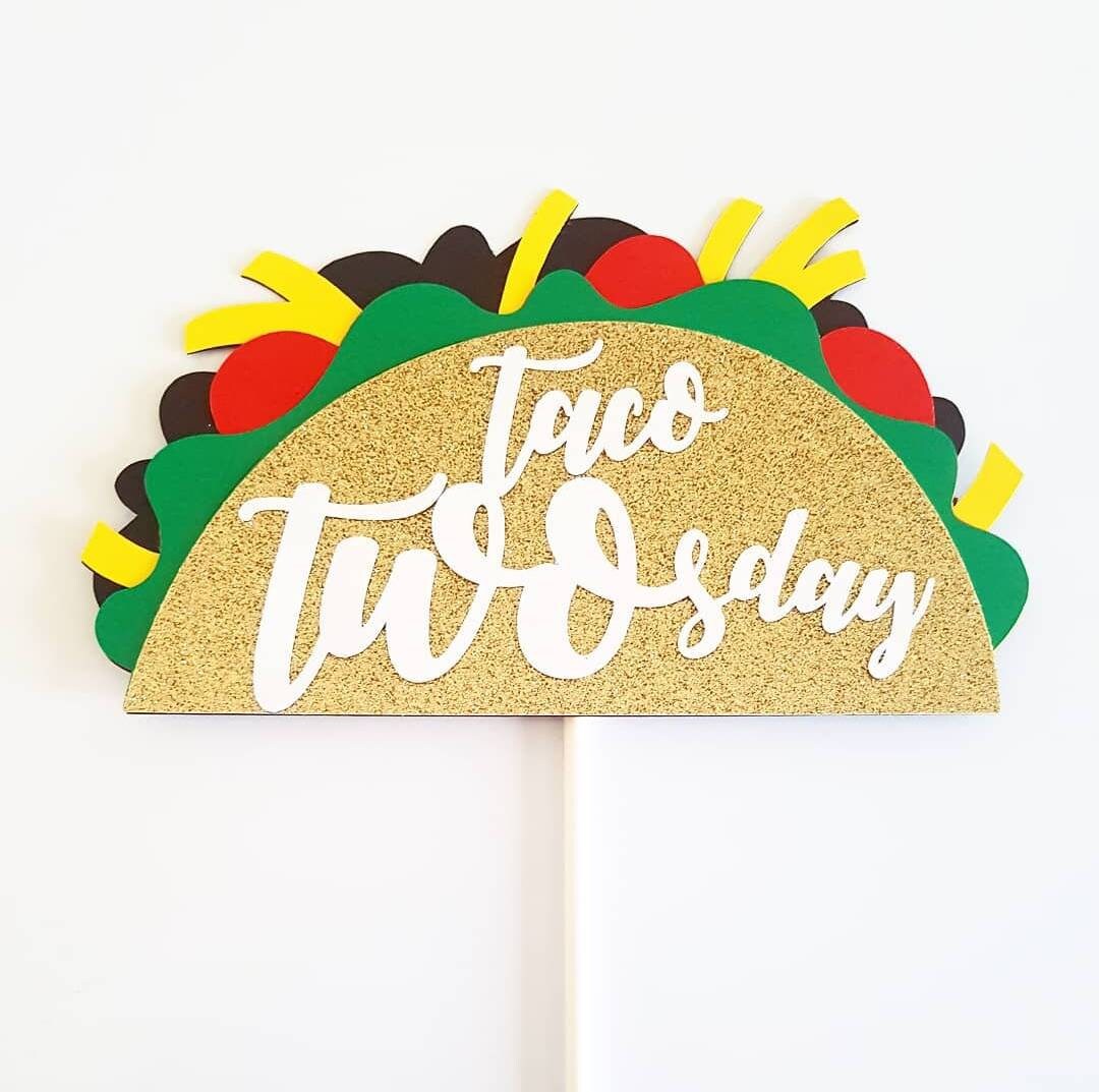 Taco Twosday Cake Topper Taco Cake Topper Second Birthday Cake - Etsy