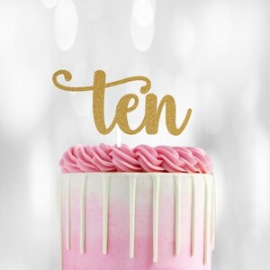 Ten Cake Topper Tenth Birthday Cake Topper 10 Birthday Decor 10 ...