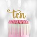 Ten Cake Topper Tenth Birthday Cake Topper 10 Birthday Decor 10 ...