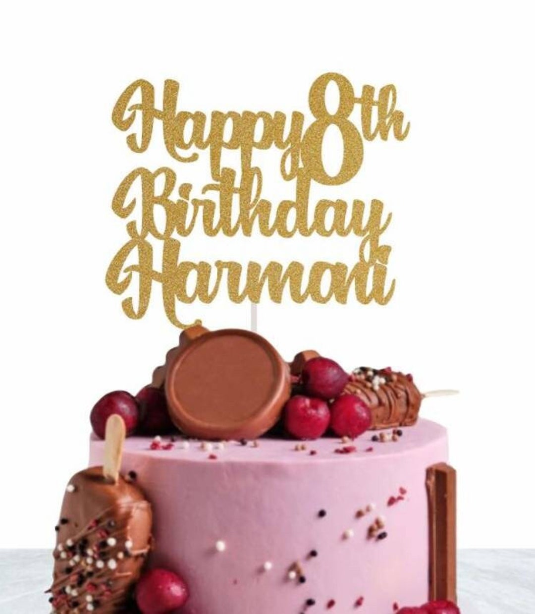 8th Birthday Cake Topper, Custom Cake Topper, Custom Name Cake Topper ...